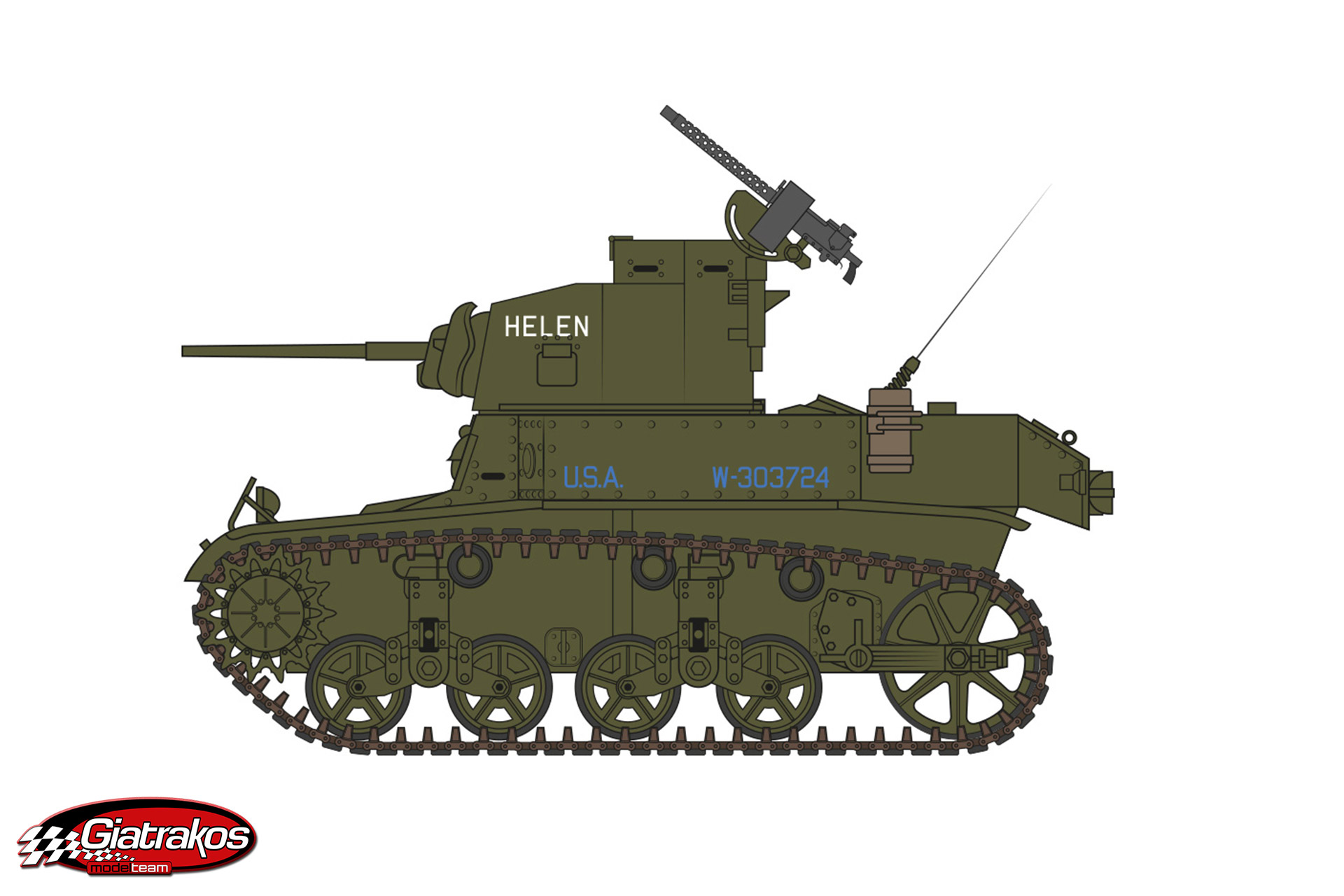 British M3 Stuart Honey - Scale 1/35 Airfix 1358