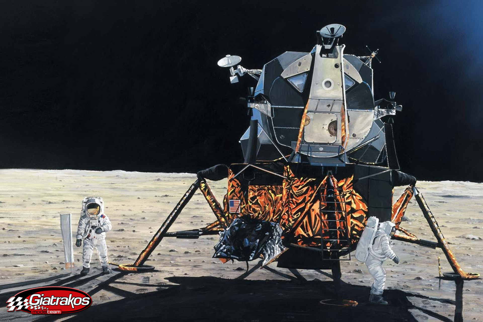 One Small Step for Man... Space Scene at the Moon. Scale 1/72 Airfix A50106